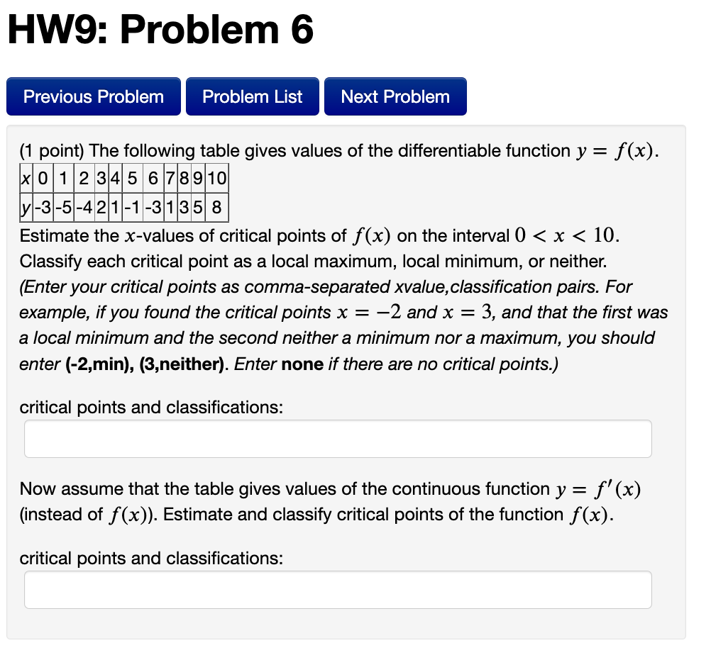 Solved HW9: Problem 6 Previous Problem Problem List Next | Chegg.com