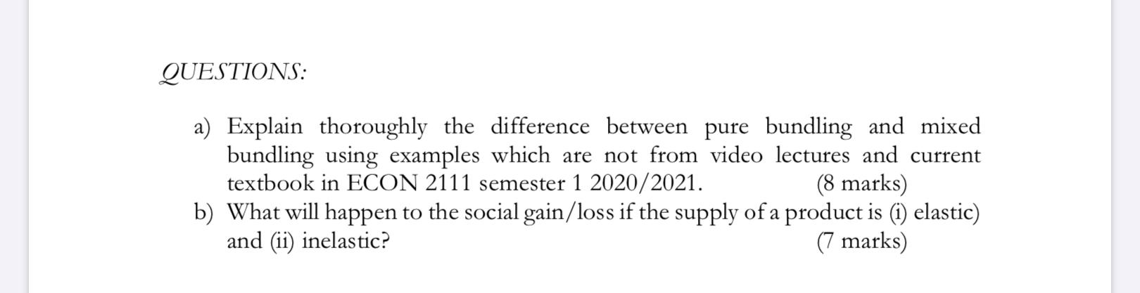 Solved QUESTIONS: a) Explain thoroughly the difference | Chegg.com