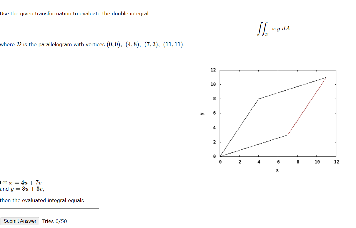 Solved Use the given transformation to evaluate the double | Chegg.com