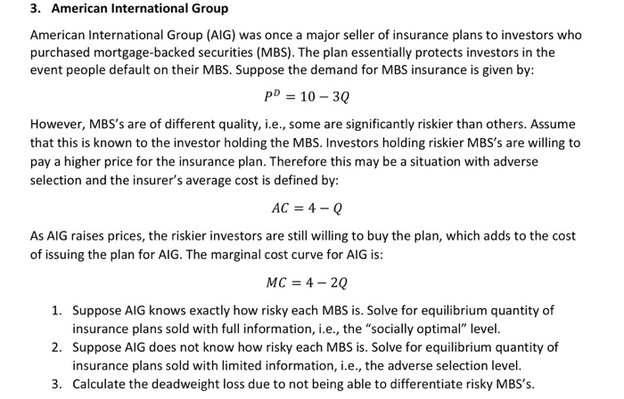 Solved 3. American International Group American | Chegg.com