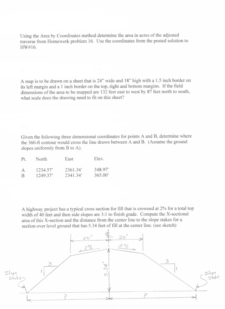 Solved Using the Area by Coordinates method determine the | Chegg.com