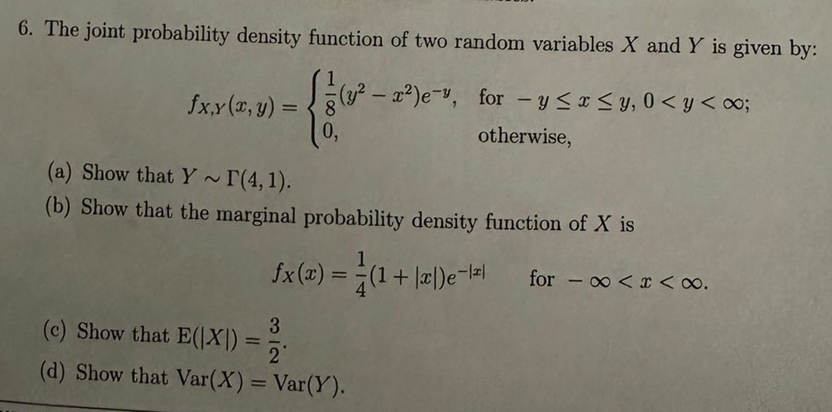 Solved The joint probability density function of two random | Chegg.com