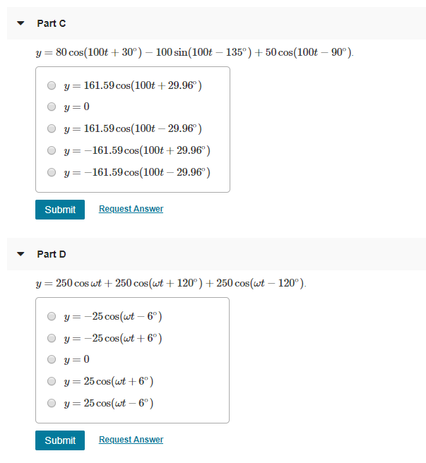 Solved Problem 9.11 Use the concept of the phasor to combine | Chegg.com