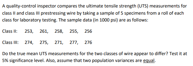 A quality-control inspector compares the ultimate | Chegg.com