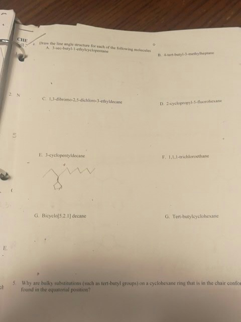 Solved HE Draw the line angle structure for each of the | Chegg.com