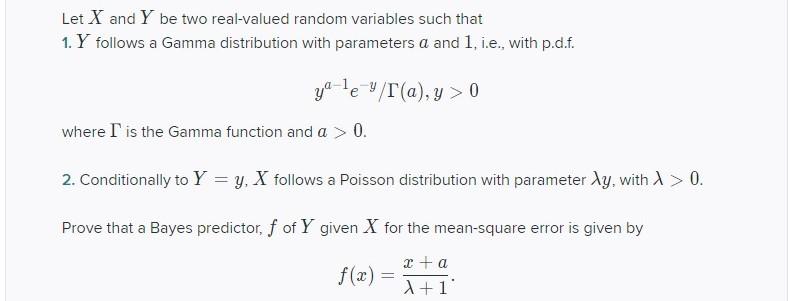 Solved Let X and Y be two real-valued random variables such | Chegg.com