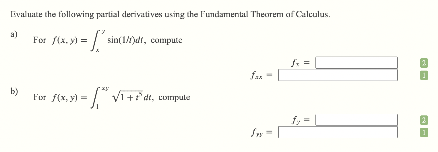 Solved Evaluate the following partial derivatives using the | Chegg.com