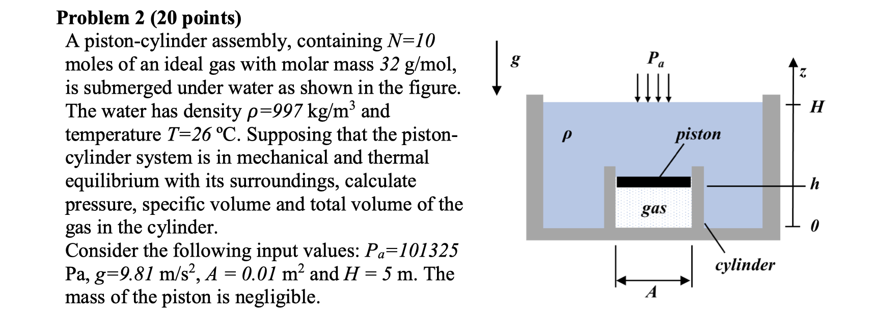 Solved piston Problem 2 (20 points) A piston-cylinder | Chegg.com