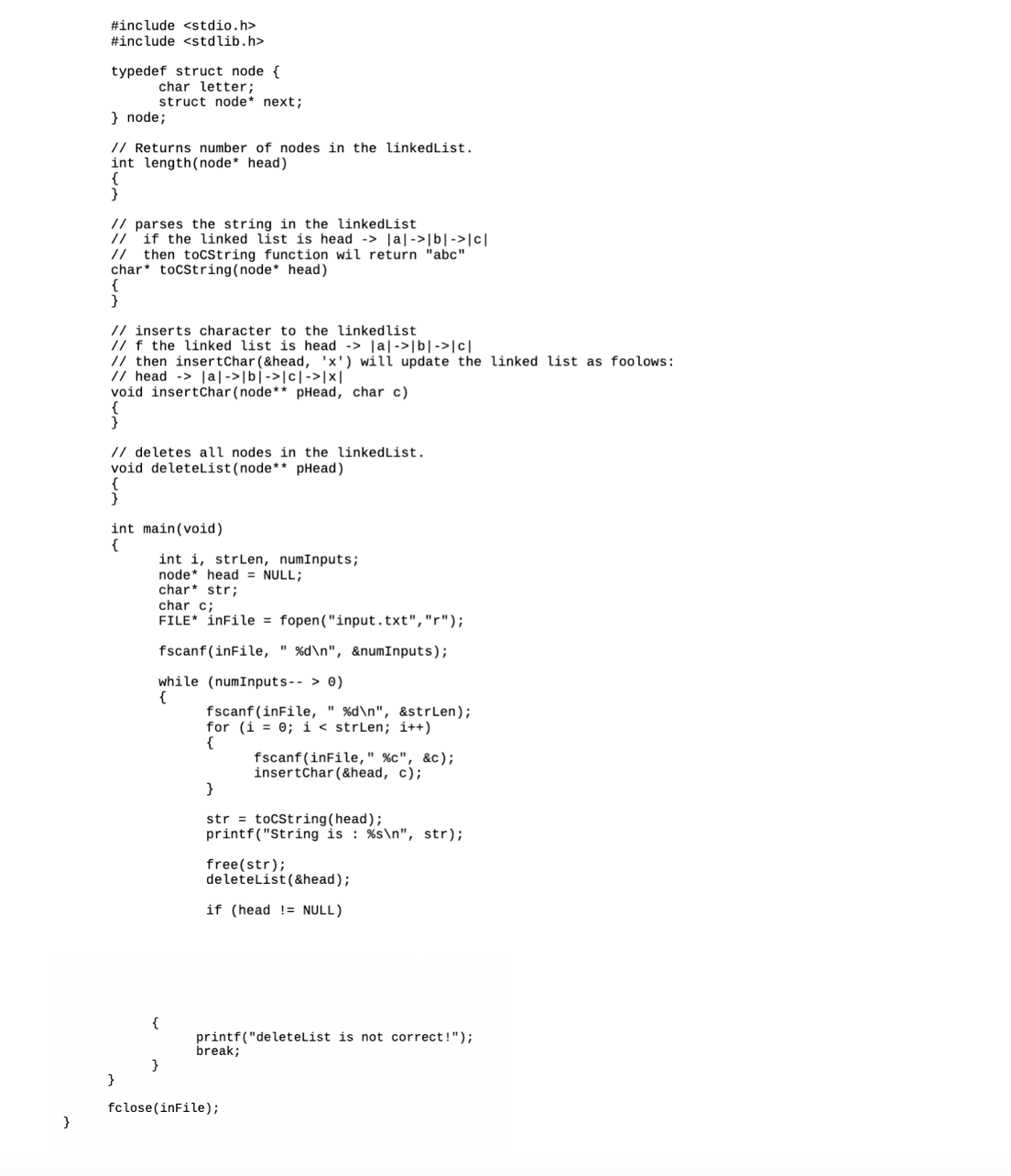 Solved ASAP!!!!!!C PROGRAMMING PLEASE FOLLOW THE | Chegg.com