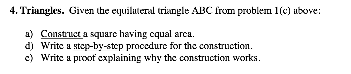Solved 1. Constructions. Given segment AB below. Make | Chegg.com