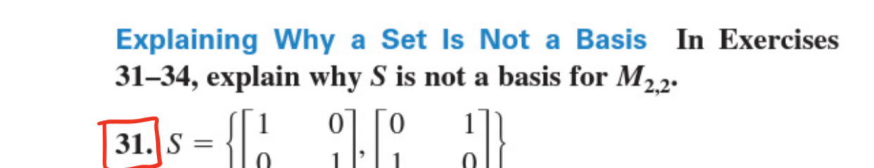 Solved Explaining Why a Set Is Not a Basis In Exercises | Chegg.com