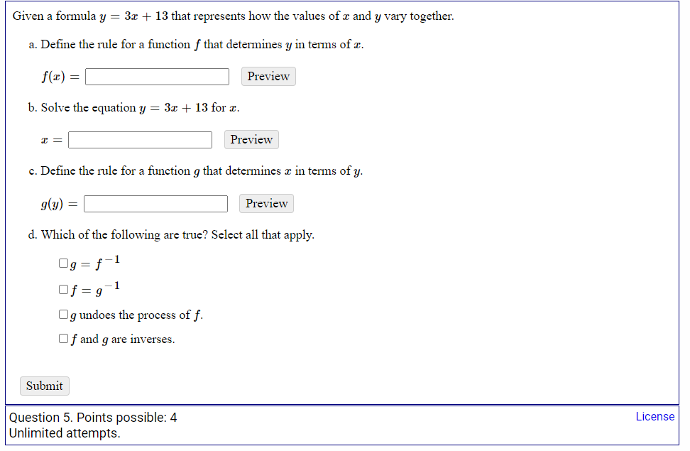 Solved Given a formula y=3x+13 that represents how the | Chegg.com
