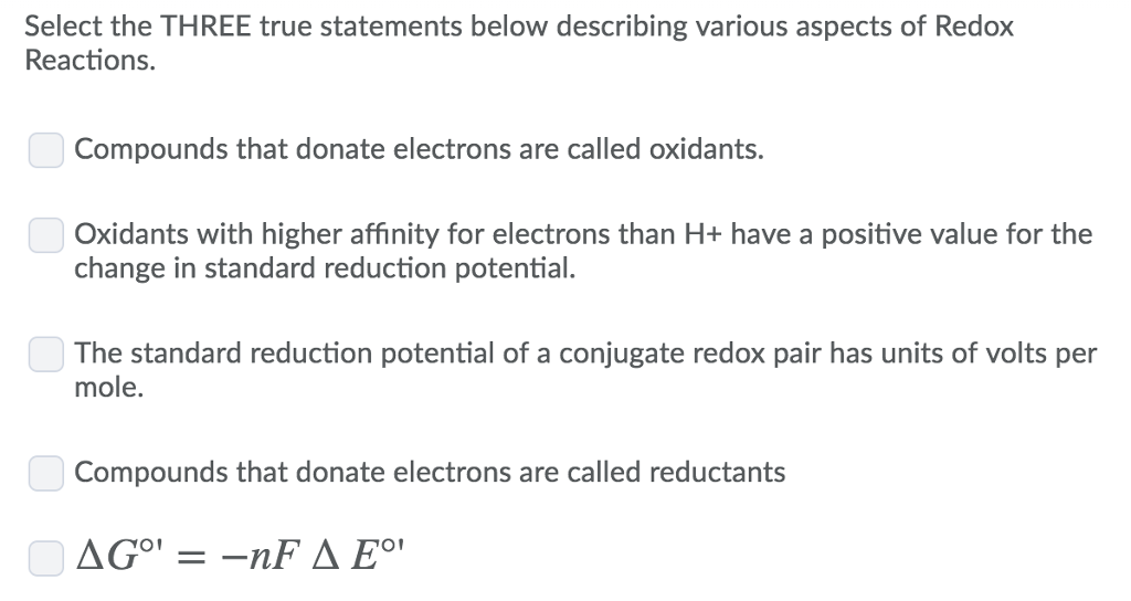Solved Select the THREE true statements below describing | Chegg.com
