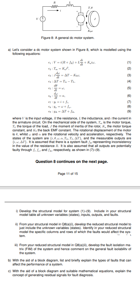 Solved a) ﻿Let's consider a dc motor system shown in Figure | Chegg.com