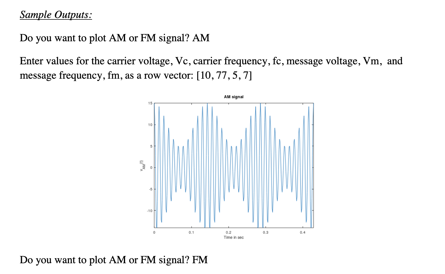 Solved In this exercise, you will be plotting AM and FM | Chegg.com