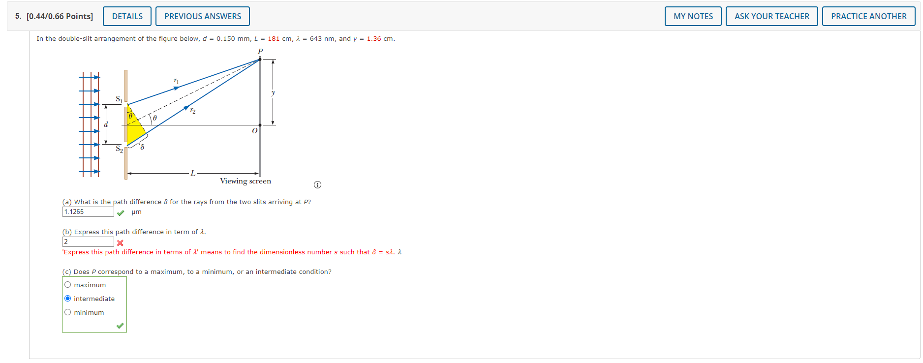 Solved (a) What is the path difference δ for the rays from | Chegg.com