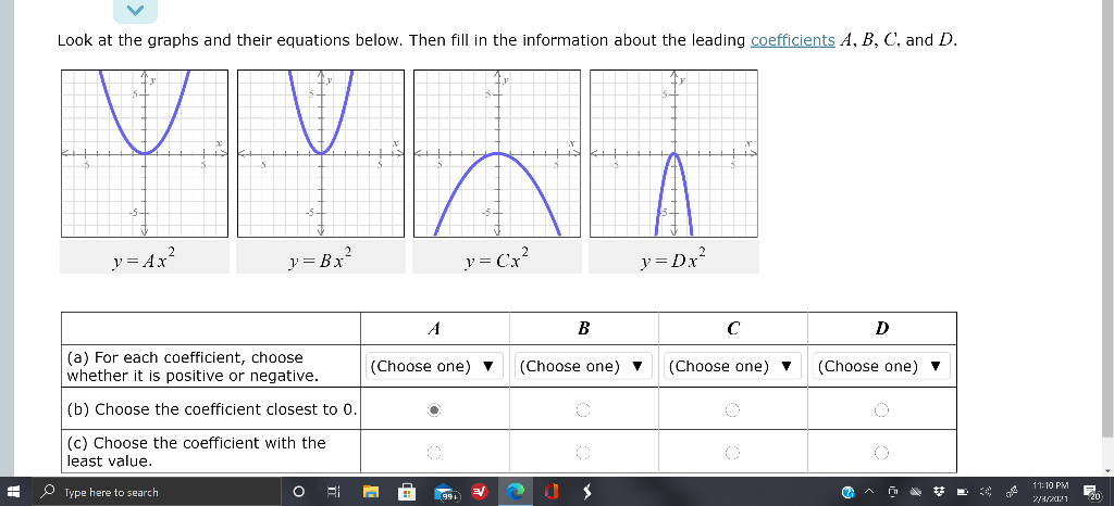 Solved Look at the graphs and their equations below. Then | Chegg.com