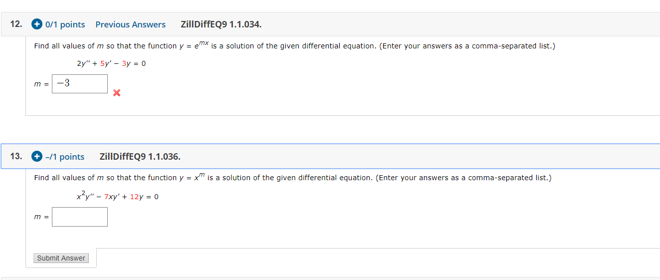 Solved 12. 0/1 points Previous Answers ZillDiffEQ9 1.1.034. | Chegg.com