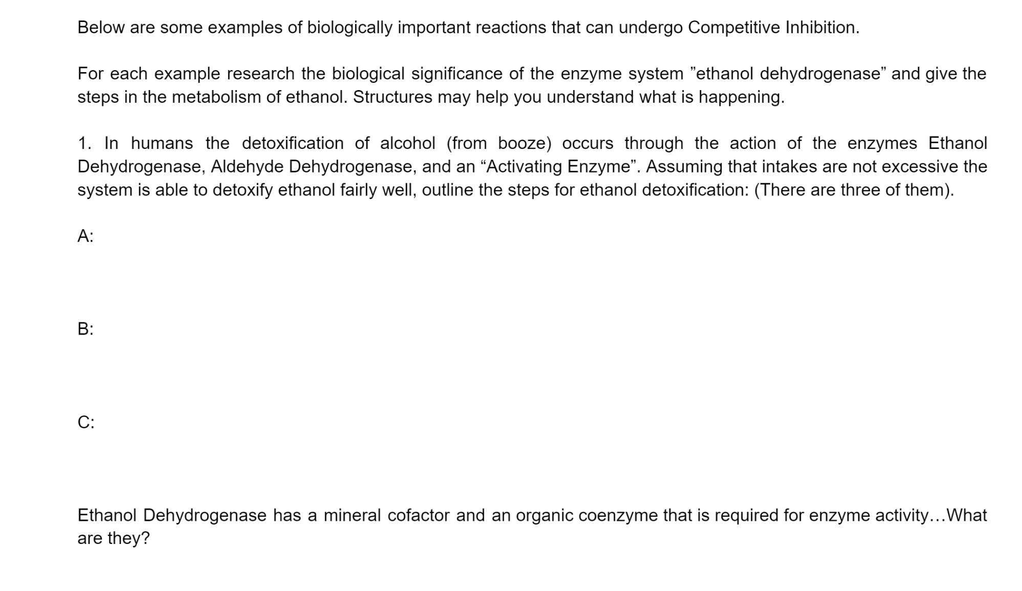 Solved Below are some examples of biologically important | Chegg.com