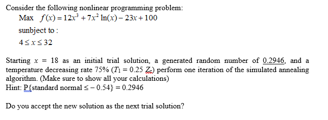 Consider the following nonlinear programming problem: | Chegg.com