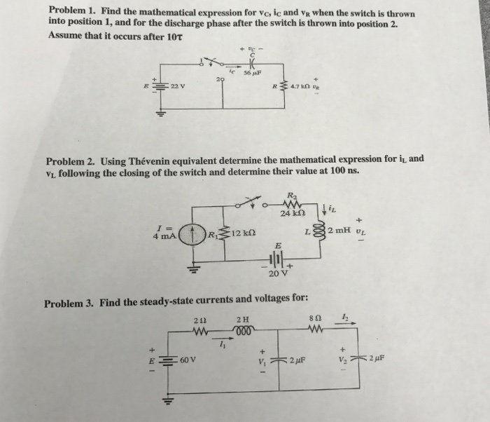 Solved Find the mathematical expression for vc, i_c and v_R | Chegg.com