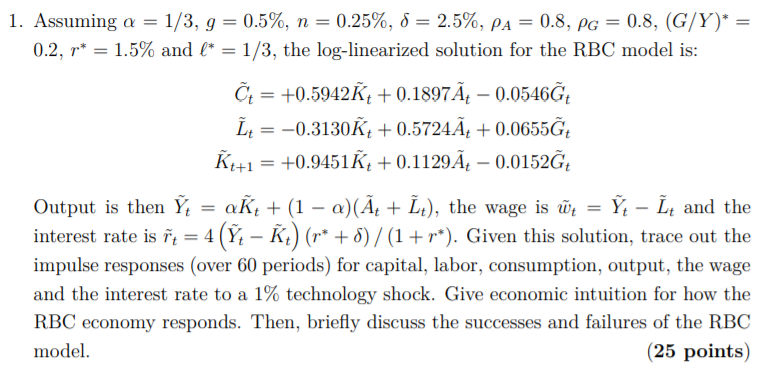 Solved B1.Assuming α = 1/3, g = 0.5%, n = 0.25%, δ = 2.5%, | Chegg.com