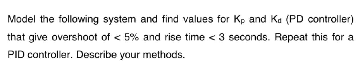 Solved Model the following system and find values for Kp and | Chegg.com