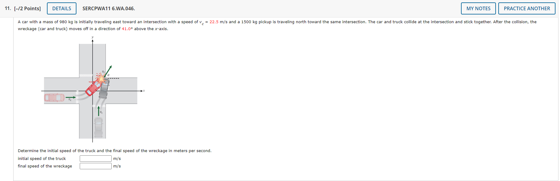 Solved Wreckage Car And Truck Moves Off In A Direction Of Chegg