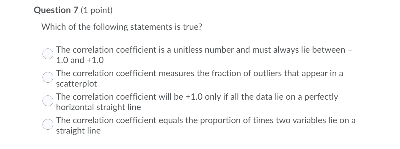 Solved Question 7 (1 point) Which of the following | Chegg.com