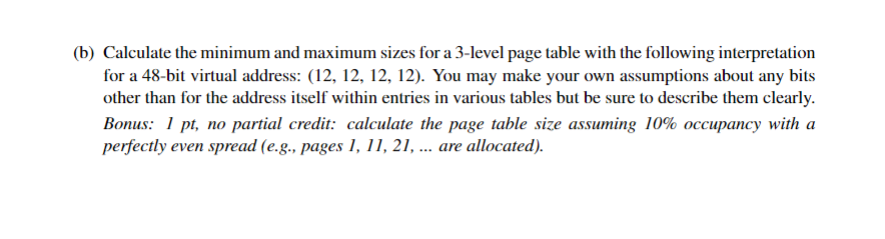 (b) Calculate the minimum and maximum sizes for a | Chegg.com