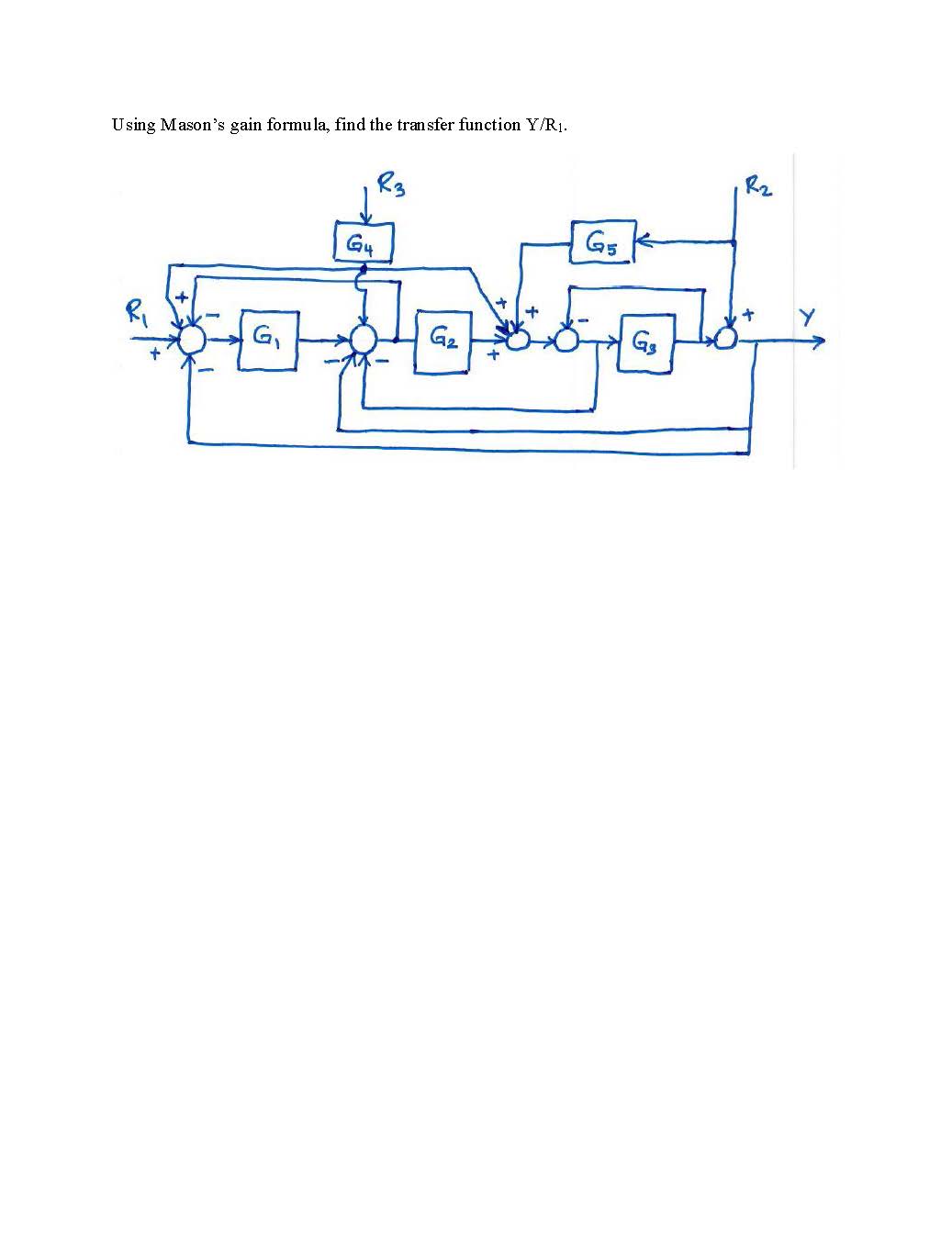 Solved Using Mason's gain formula, find the transfer | Chegg.com