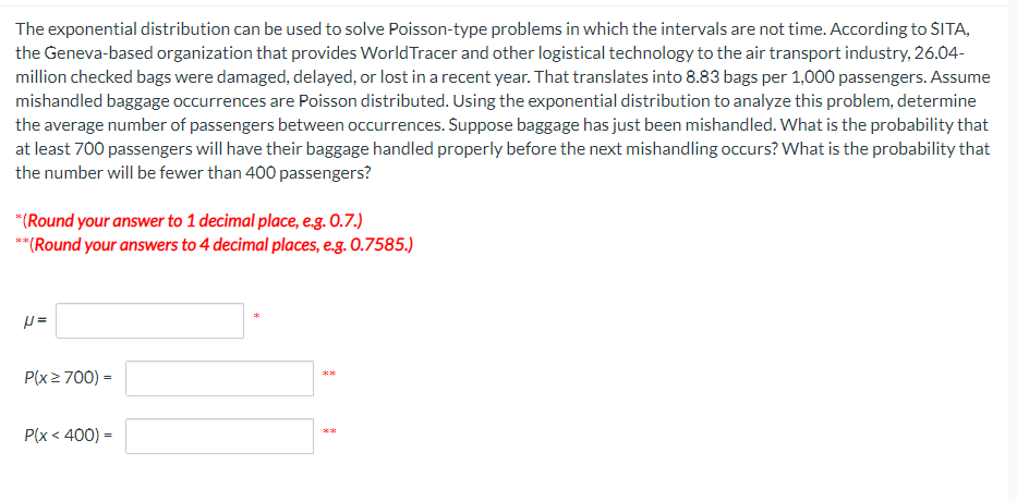 Solved The exponential distribution can be used to solve | Chegg.com