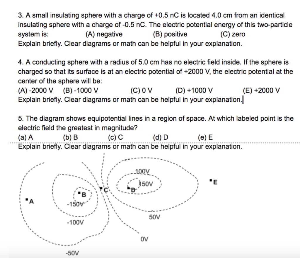Solved 3. A small insulating sphere with a charge of +0.5 nC | Chegg.com