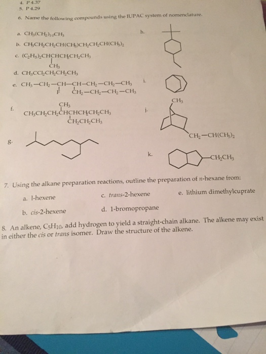 Solved 4. P4.32 5. P 4.29 6. Name the following compounds | Chegg.com