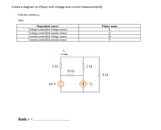 Solved Create a diagram on PSpice with voltage and current | Chegg.com
