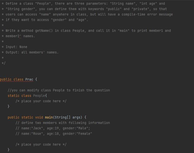 Solved * Define a class "People", there are three | Chegg.com