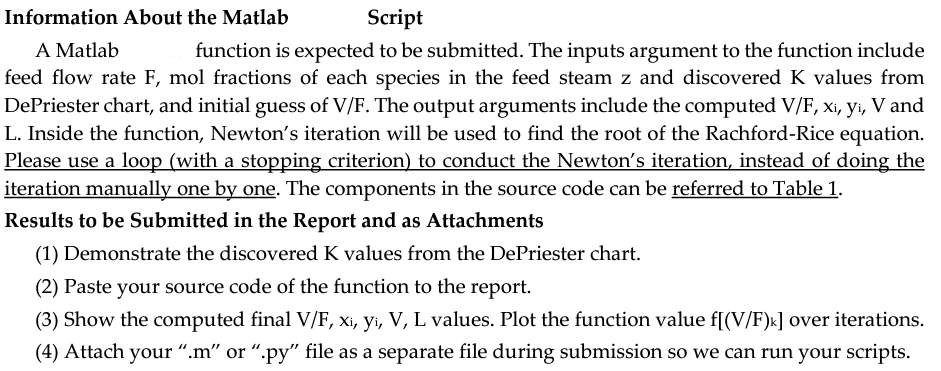 Solved Mini Project 1: Matlab Program for Multicomponent | Chegg.com