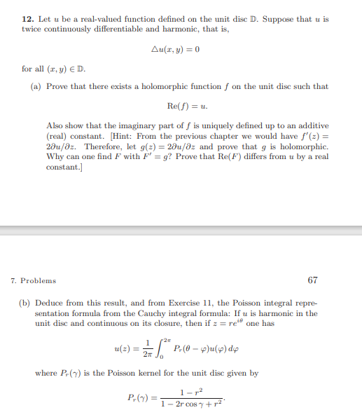 Solved 12. Let u be a real-valued function defined on the | Chegg.com