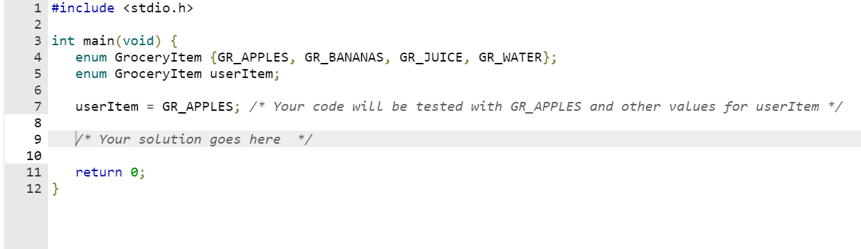 Solved Enumerations Grocery Items Output Fruit If The