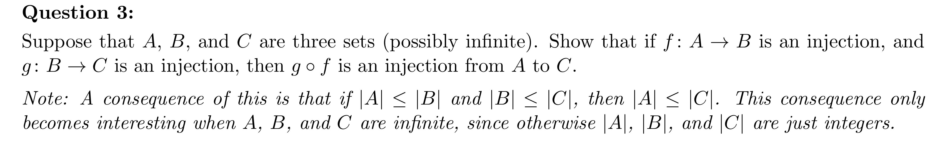 Solved Question 3: Suppose that A, B, and C are three sets | Chegg.com