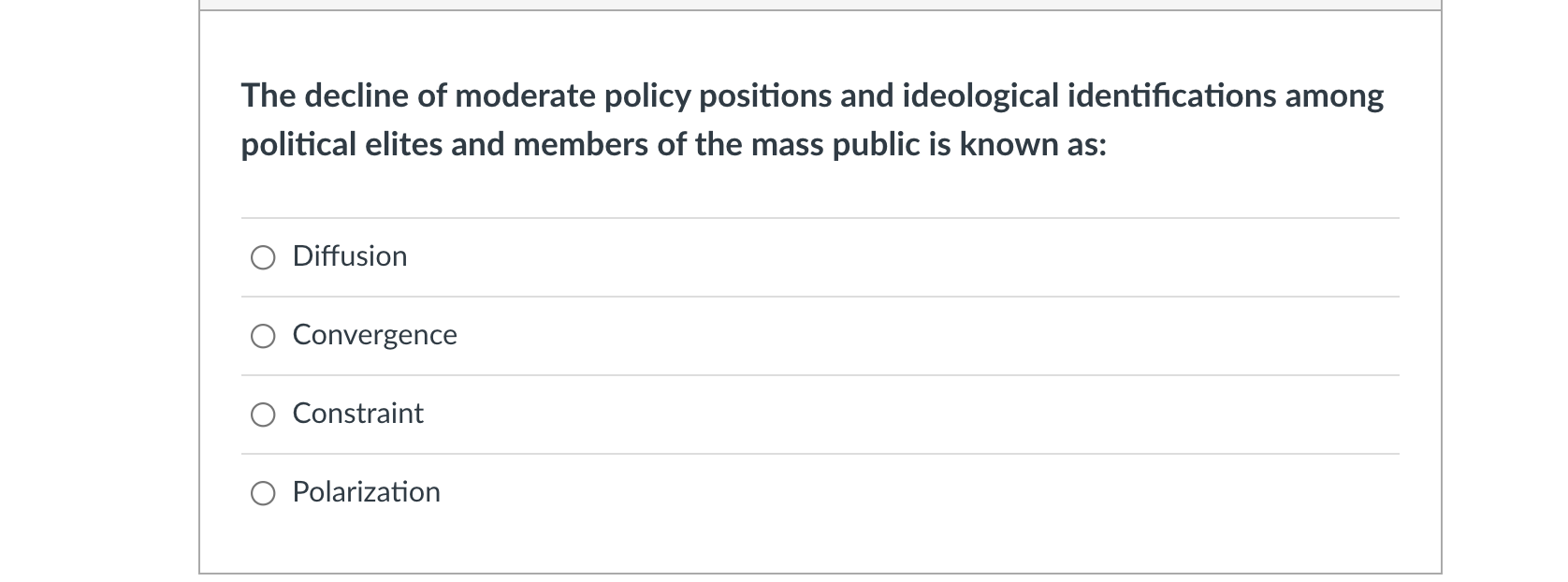 Solved The decline of moderate policy positions and | Chegg.com
