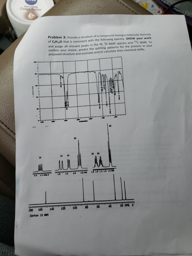 Solved BODY CREAM Cocoa Butter Problem 3: Provide a | Chegg.com