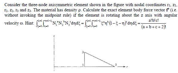 Consider the three-node axisymmetric element shown in | Chegg.com