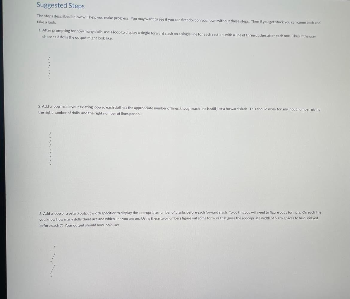 Solved Add for loops or while loop on // Place your | Chegg.com