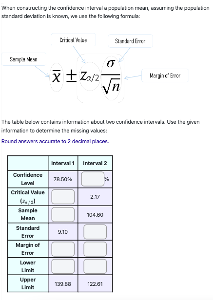 Solved When constructing the confidence interval a | Chegg.com