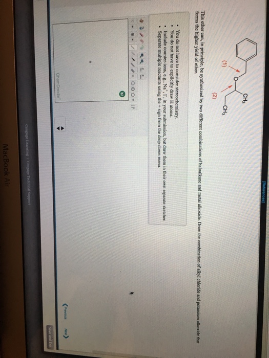 Solved CH3 CH3 This ether can, in principle, be synthesized | Chegg.com