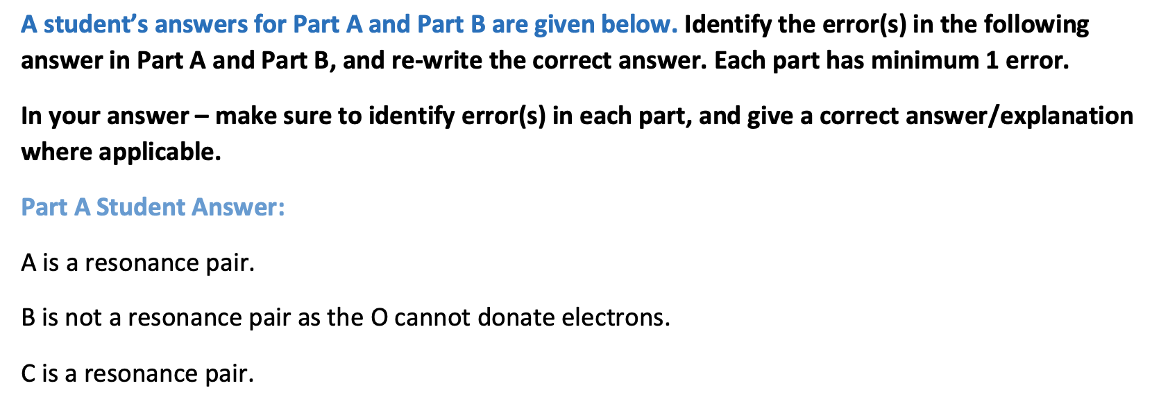 Solved Identify the error(s) in the following answer in Part | Chegg.com