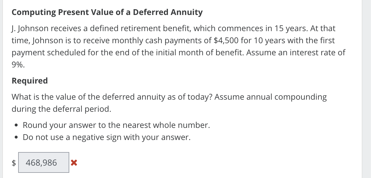 Solved Computing Present Value of a Deferred AnnuityJ. | Chegg.com