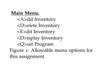 WRITE IN C++ ONLY PLEASE Inventory | Chegg.com