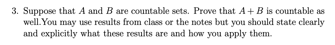 Solved 3. Suppose that A and B are countable sets. Prove | Chegg.com